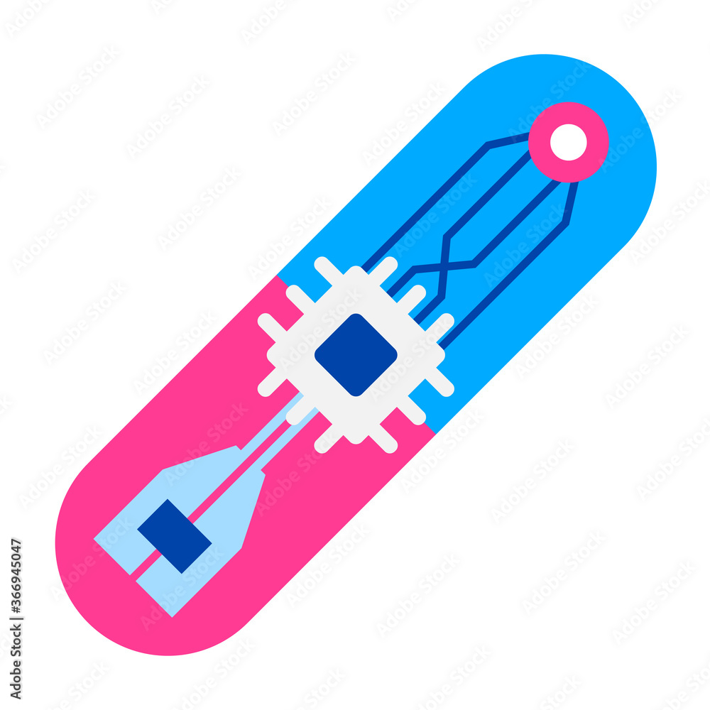 Microchip for internal use - vector illustration isolated on white ...