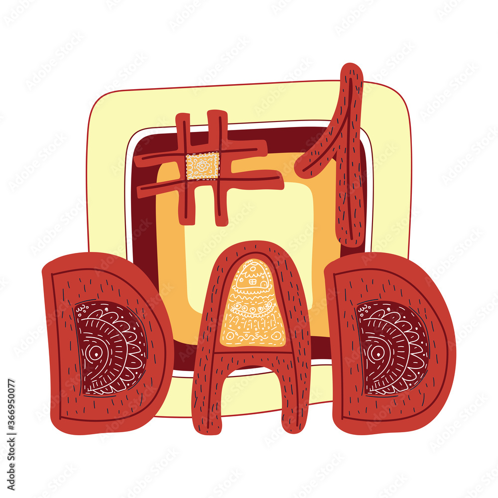 Father's Day hand written text. DAD greeting cards, posters, textile ...