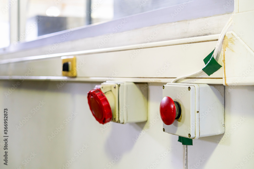 emergency stop of safety ac electrical power supply for machine with ...