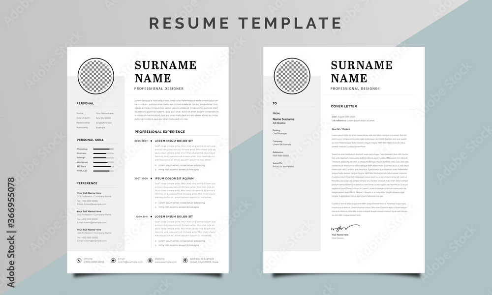 Professional Resume/CV Design With Sidebar Stock Vector | Adobe Stock