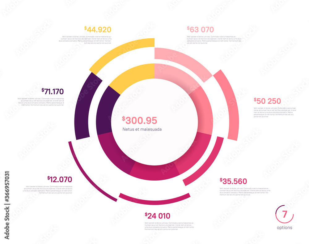 Vector circle chart design, modern template for creating infographics ...