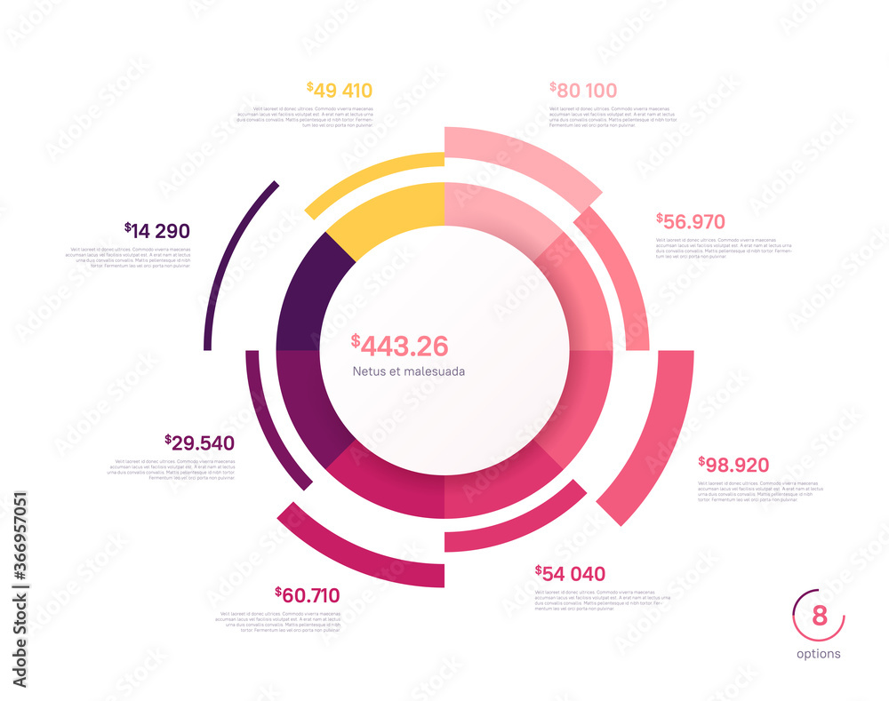 Vector circle chart design, modern template for creating infographics ...