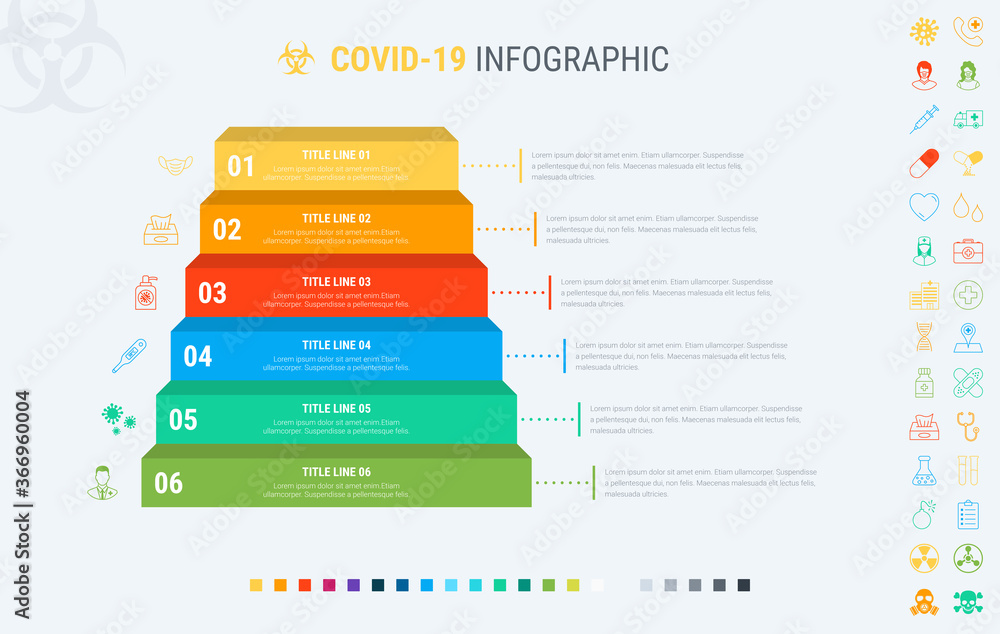 Covid-19 infographic template. 6 steps to prevent coronavirus, designed ...