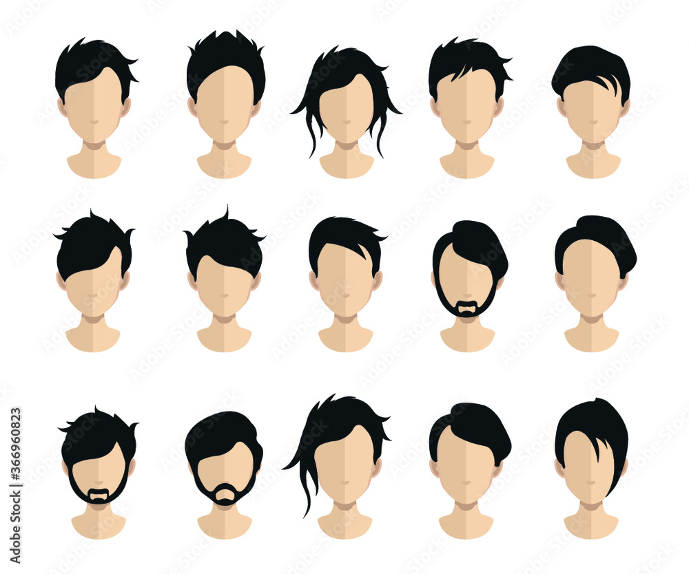 Avatar heads with hair, hairstyle (Hair,haircut collection) Stock ...