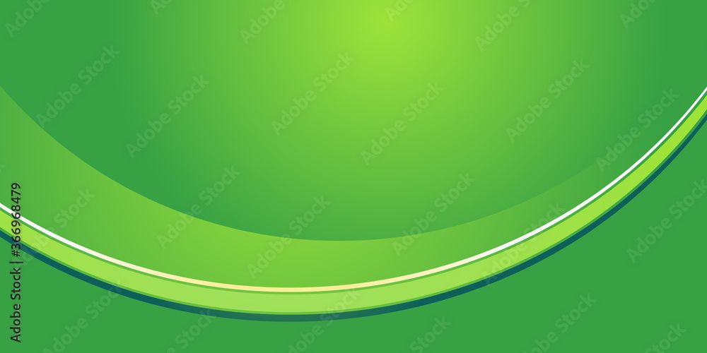 Modern simple green banner background on white background with curve ...