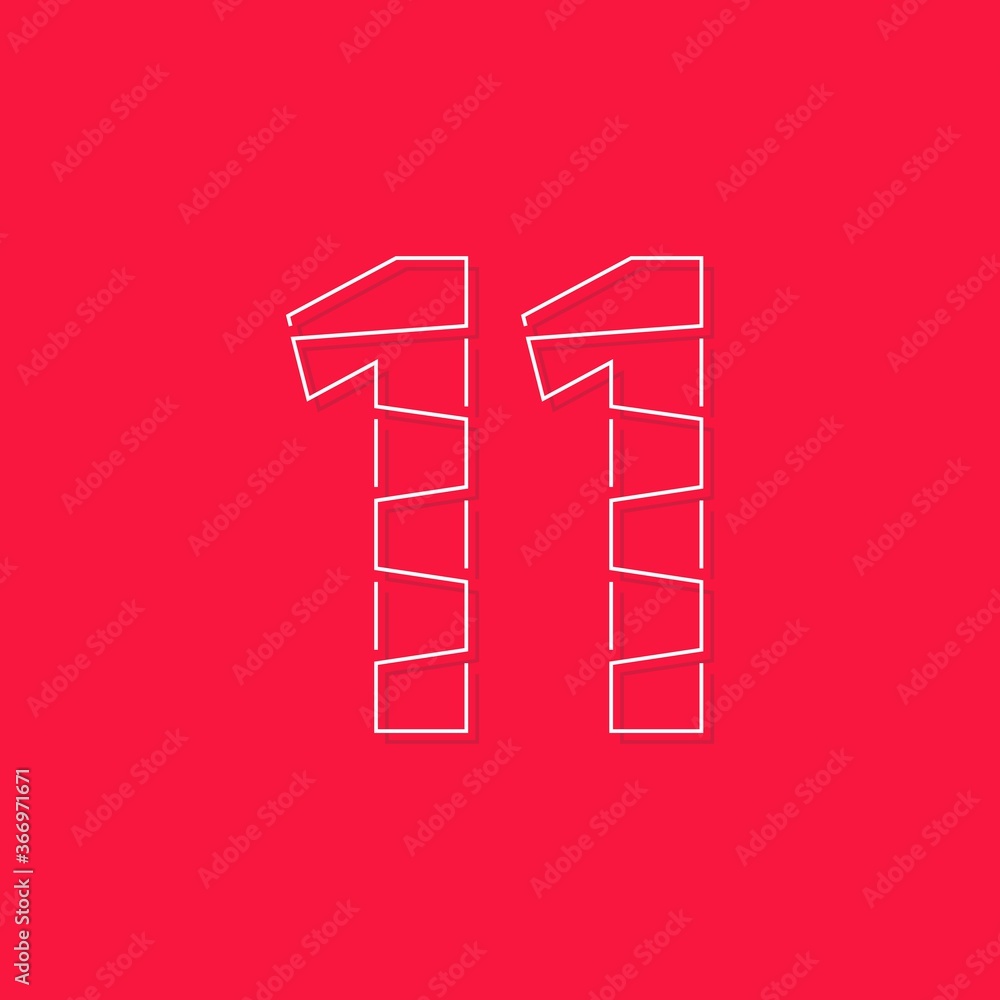 Vetor do Stock: Number eleven 11. Modern trendy, creative style design ...