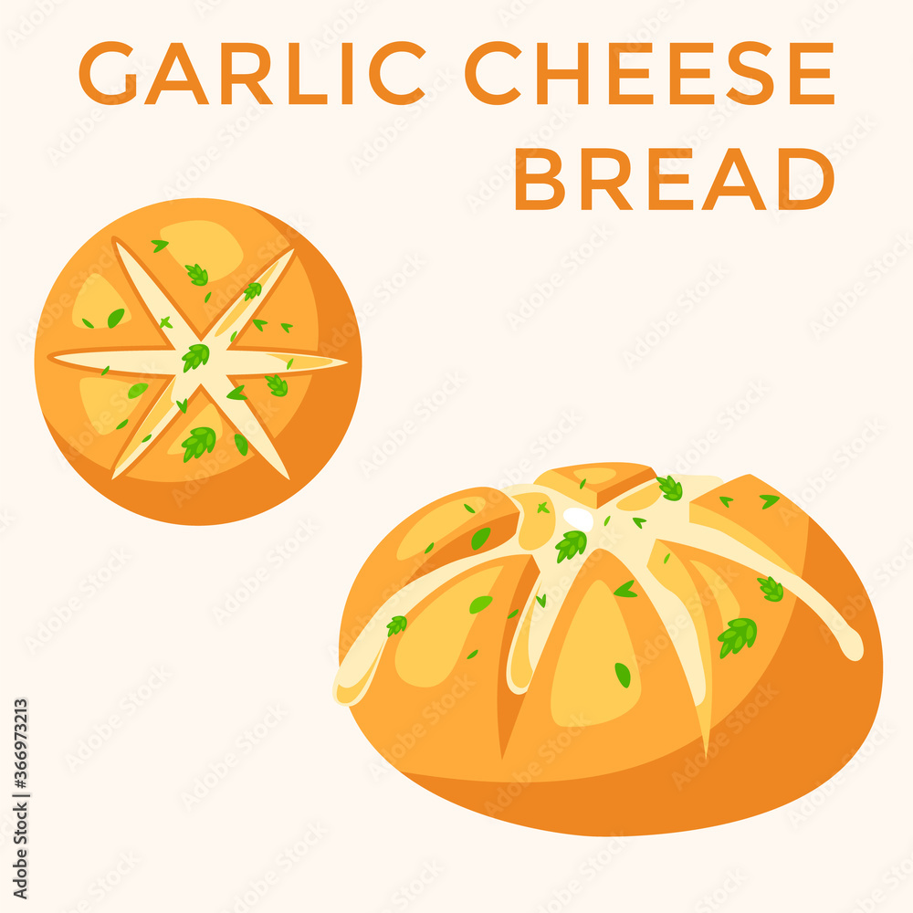 Cartoon Garlic Bread