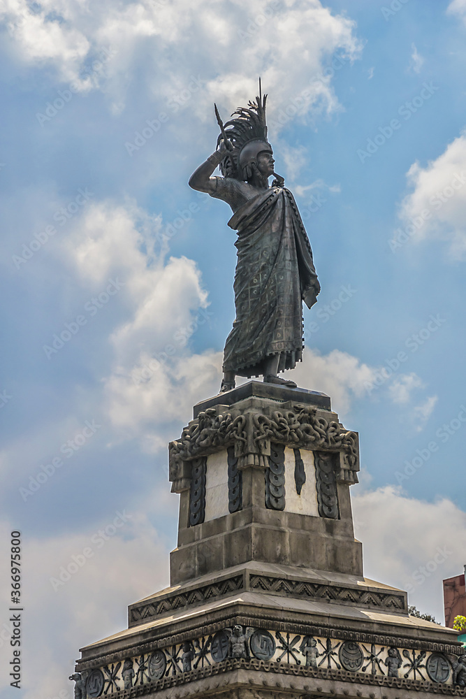 Monument to Cuauhtemoc (1887) - statue dedicated to last Mexica ruler ...