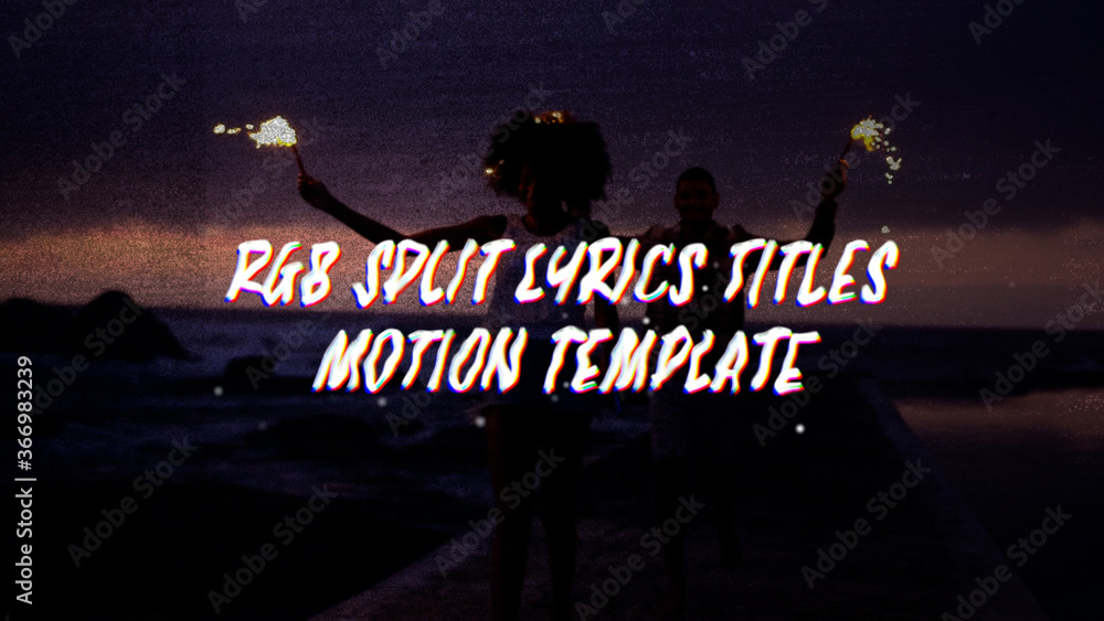RGB Split Lyrics Titles Stock Template | Adobe Stock