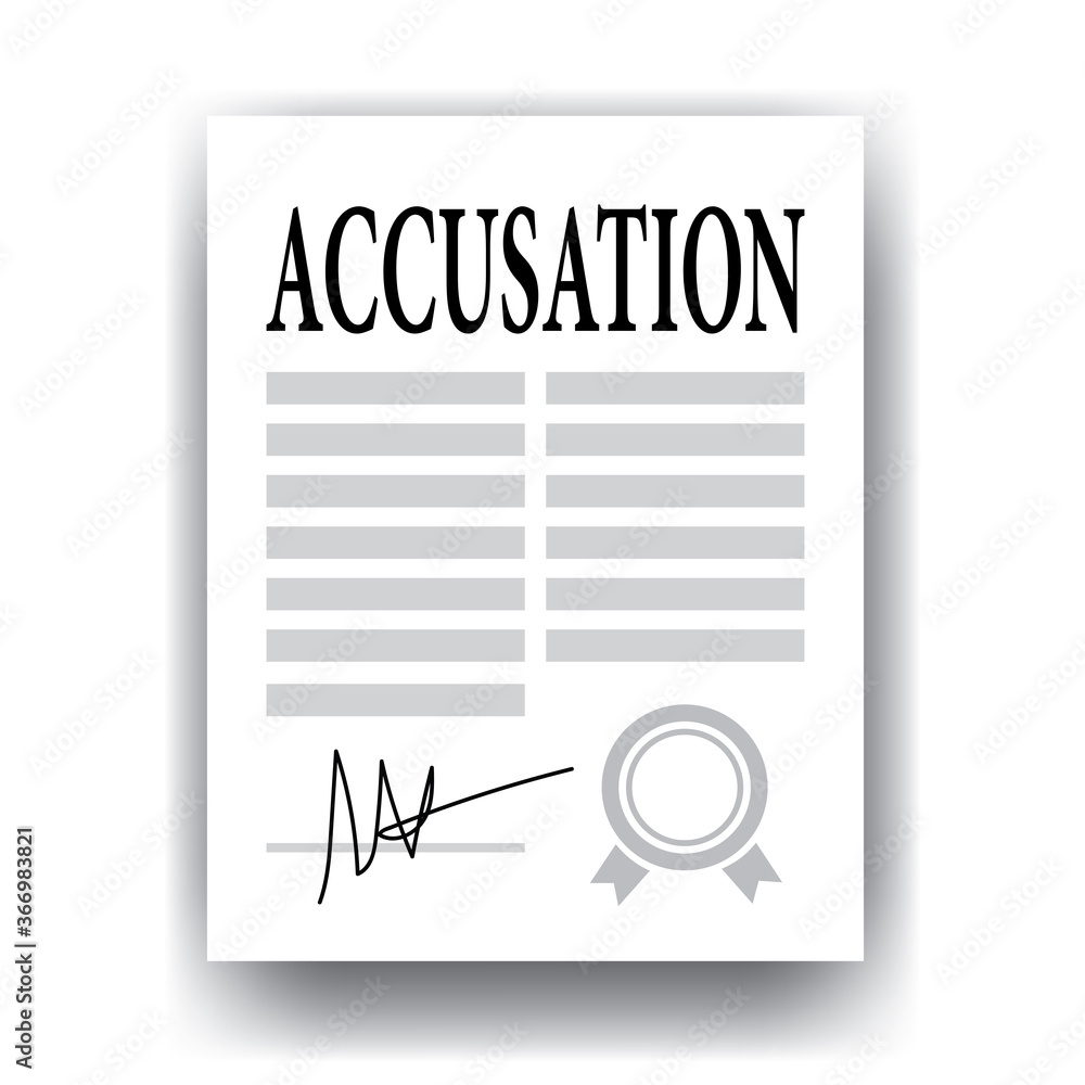 accusation paper, white background, vector illustration Stock Vector ...
