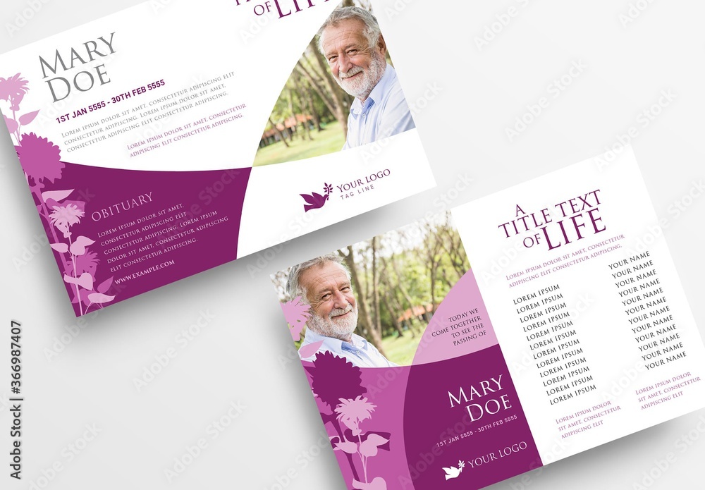 Modern Funeral Care Flyer for Charity Hospice Stock Template | Adobe Stock