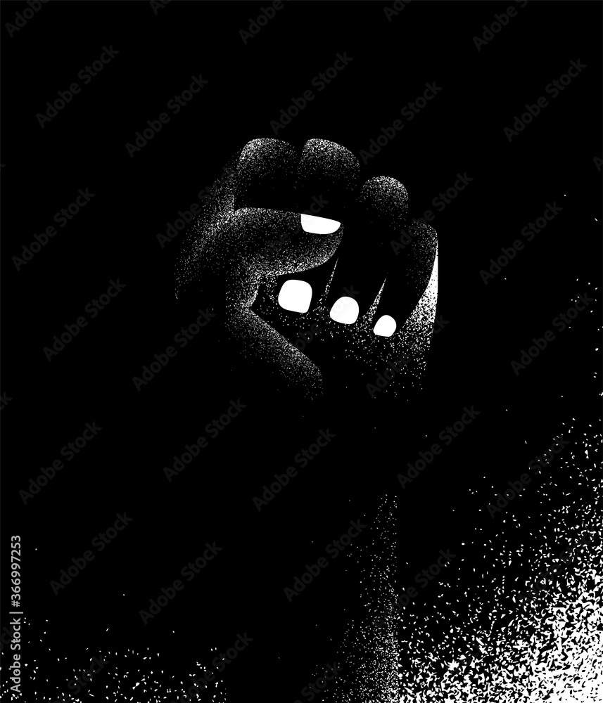 Black Lives Matter vector poster background. Human hand fist pointing ...