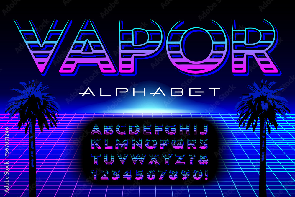 A Stylized Alphabet Constructed with Horizontal Strokes. This Font is ...