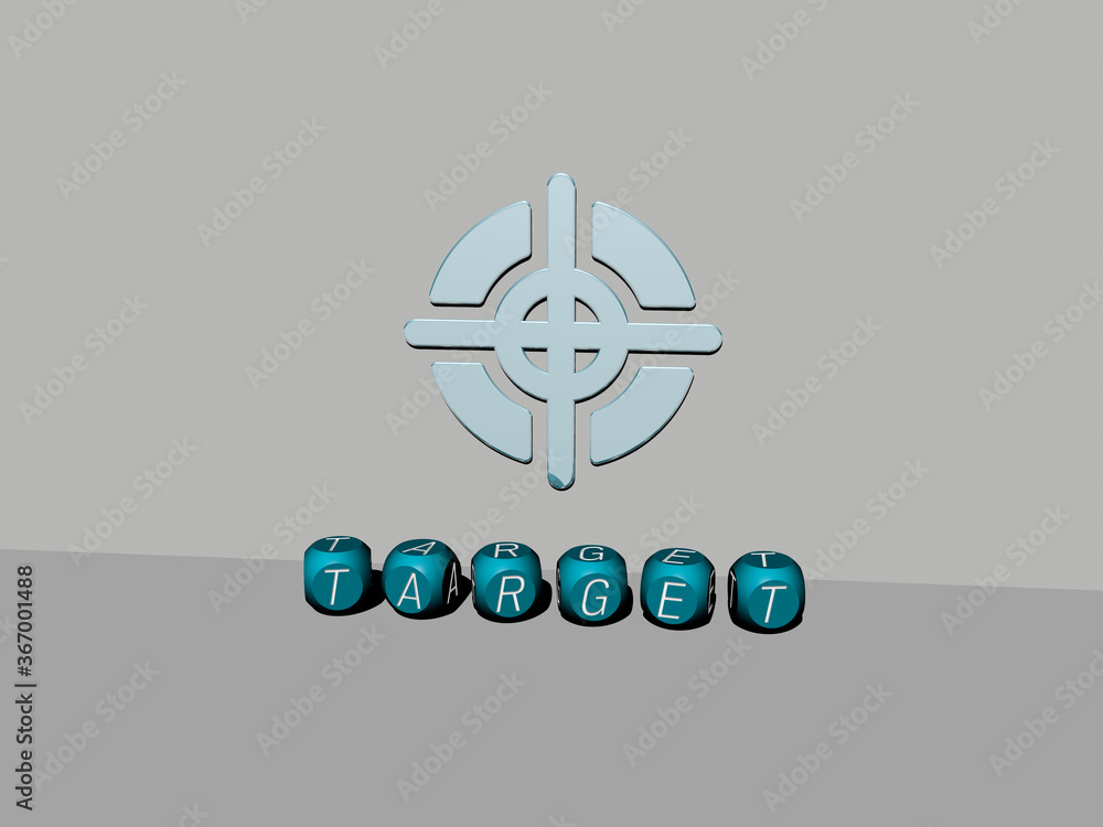 3D graphical image of TARGET vertically along with text built by ...