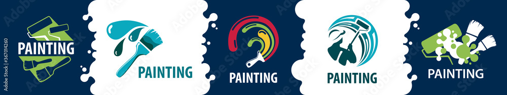 Vector logo of a painter, painting work Stock Vector | Adobe Stock