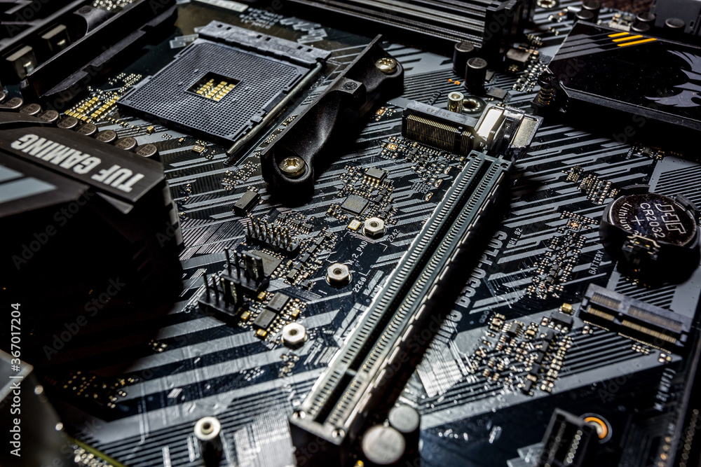 Socket am4 for amd processor on black motherboard asus tuf gaming on ...