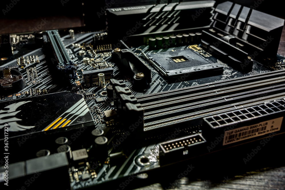 Socket am4 for amd processor on black motherboard asus tuf gaming on ...