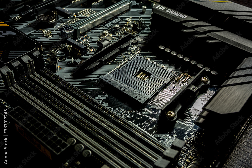 Socket am4 for amd processor on black motherboard asus tuf gaming on ...