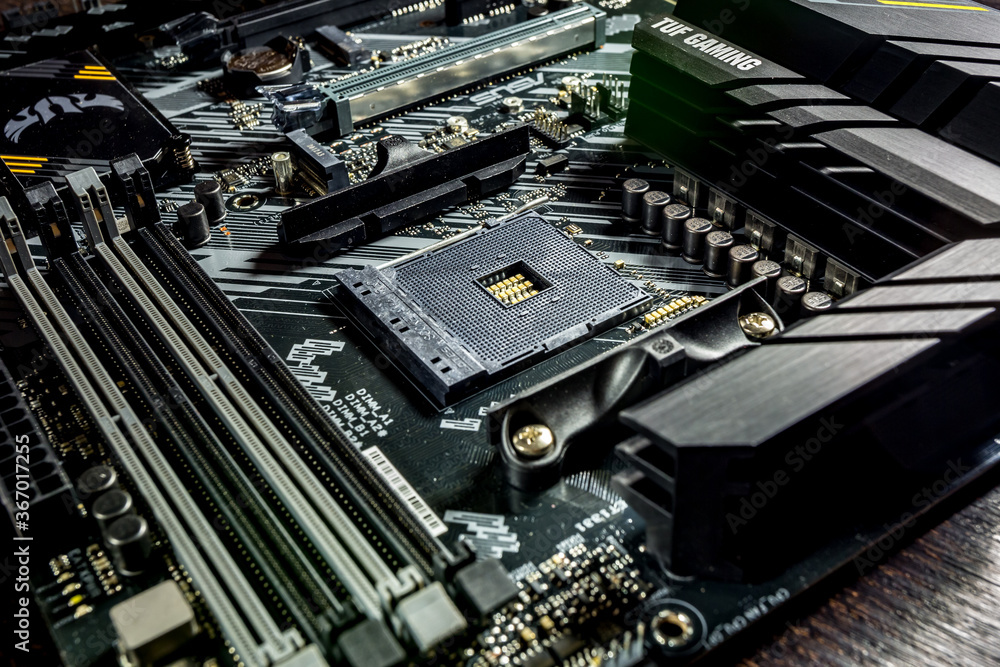 Socket am4 for amd processor on black motherboard asus tuf gaming on ...