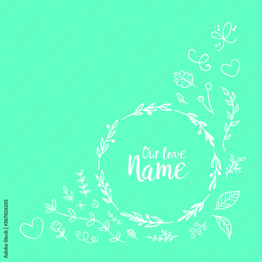 Baby Name Card With Icon Set, Vector Card, Greeting cards Stock Vector ...
