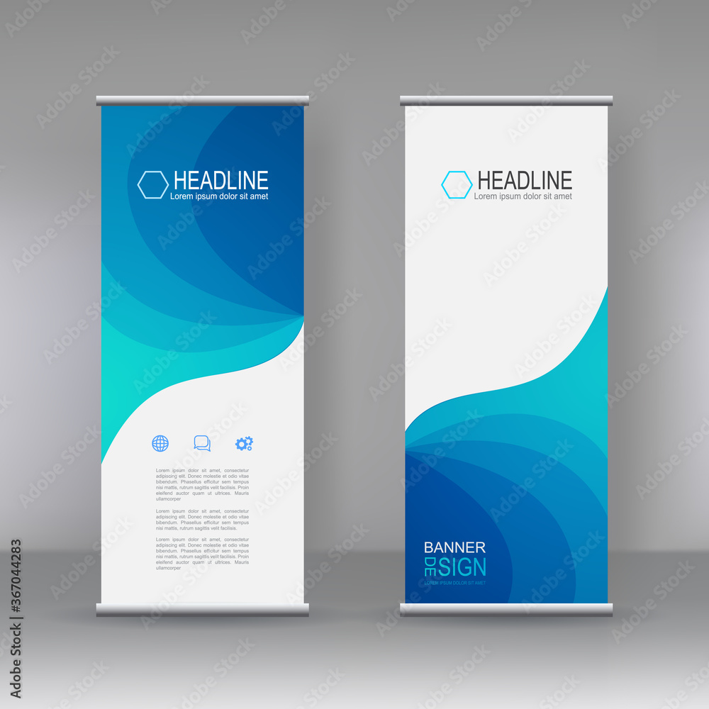 Vertical banner stand template design, infographics, Modern Flag Banner ...