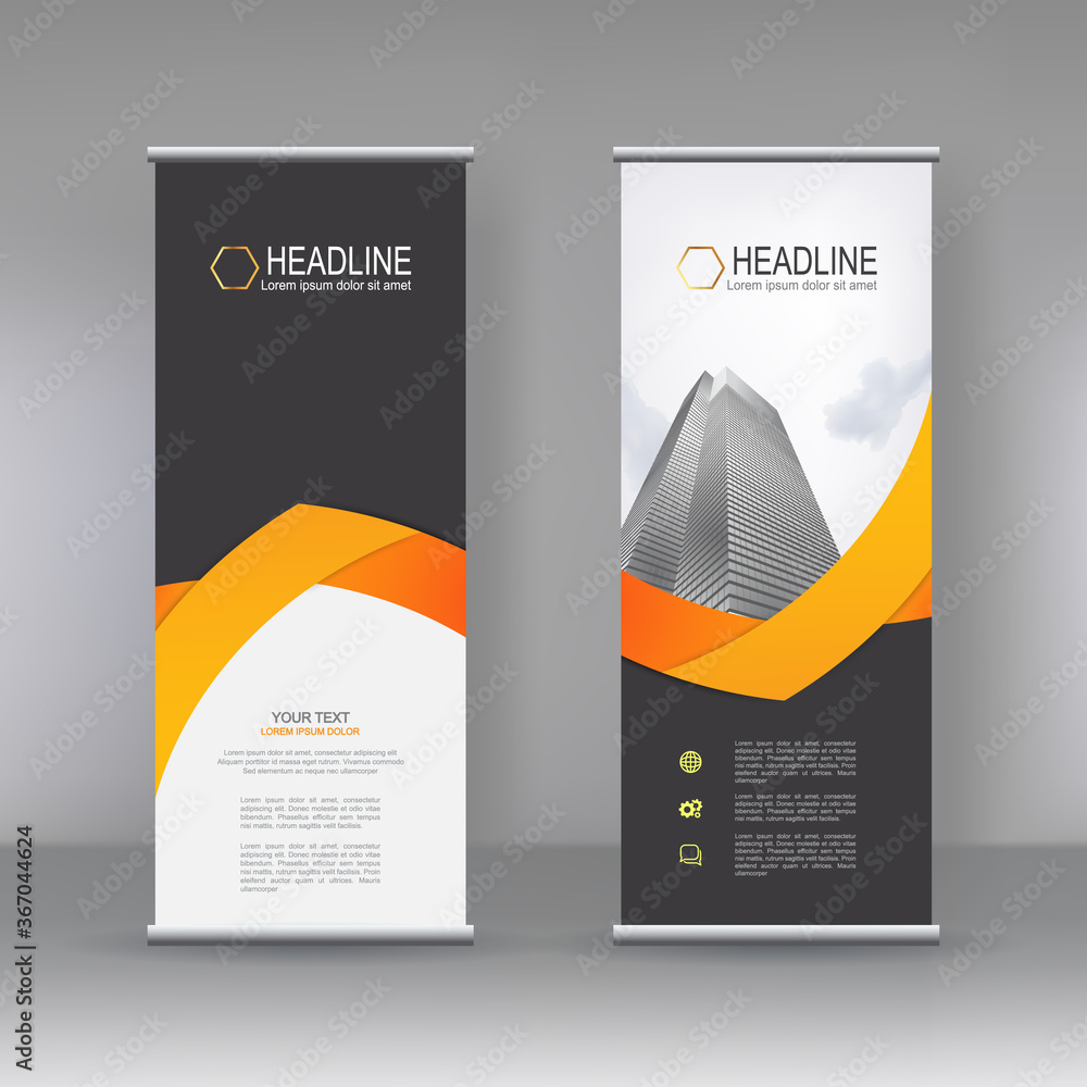 Vertical banner stand template design, infographics, Modern Flag Banner ...