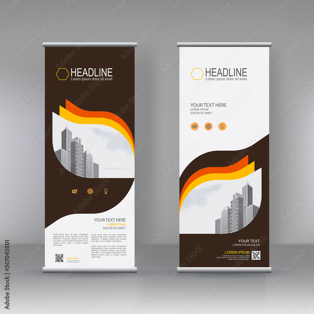 Vertical banner stand template design, infographics, Modern Flag Banner ...