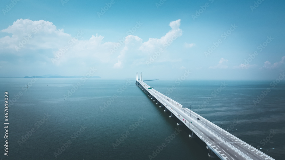 Penang Bridge conencting the island to the main island, Malaysia Stock ...