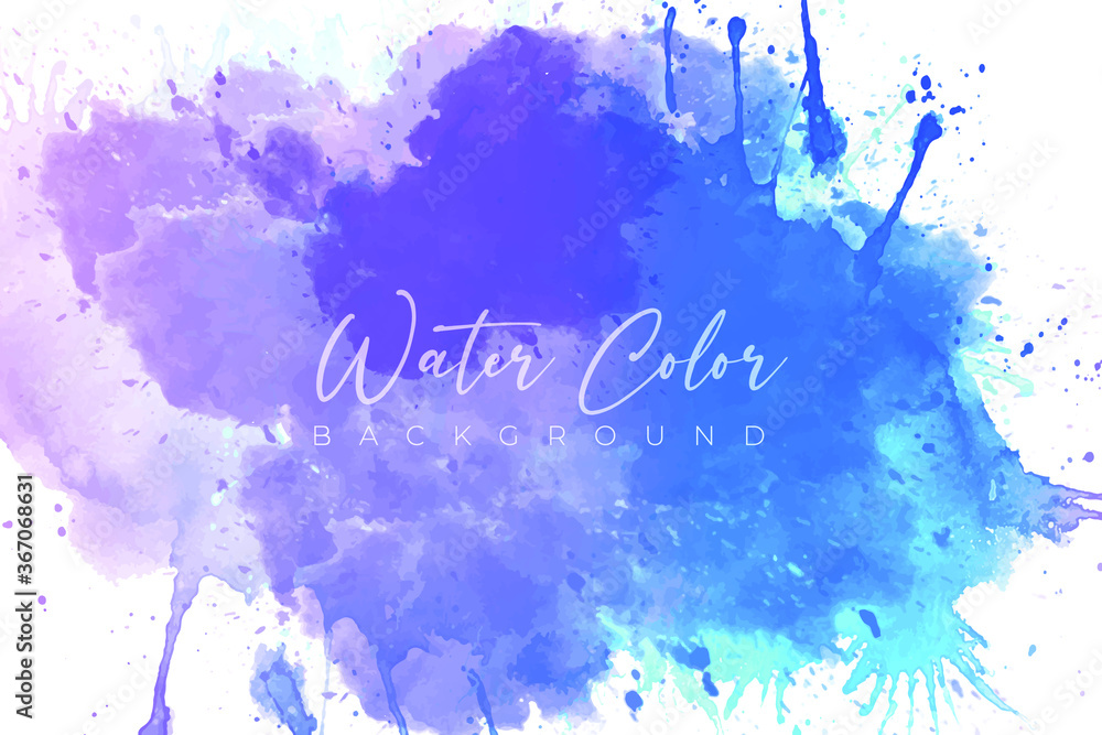 Abstract watercolor vector banner background, blue-purple color ...