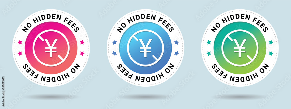 No hidden fees stamp vector illustration. Vector certificate icon. Set ...