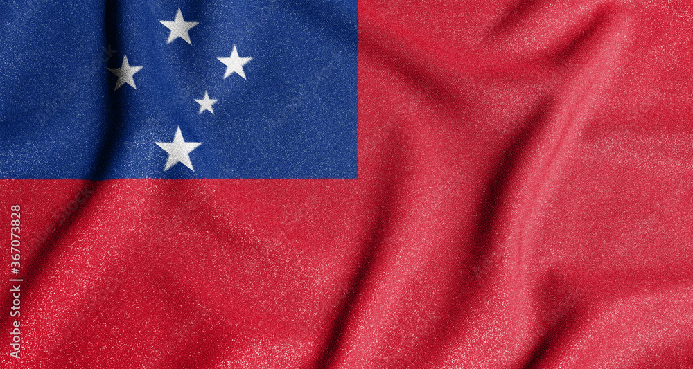 National flag of the Samoa. The main symbol of an independent country ...