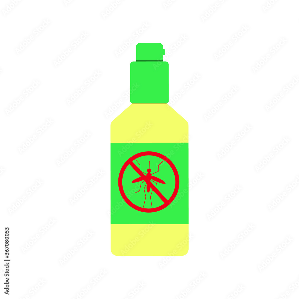 Mosquito repellent spray from a small colored bottle. Vector ...