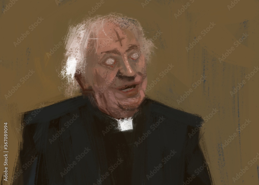 Digital painting of a corrupted demonic priest Stock Illustration ...