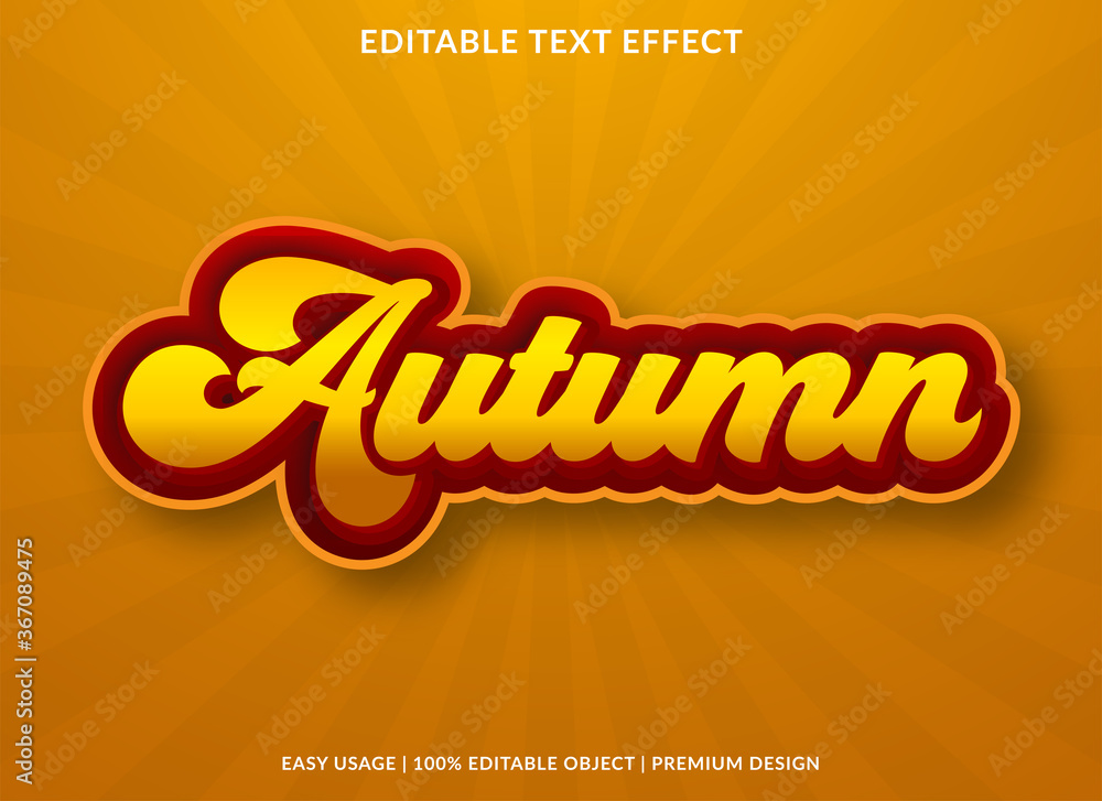 autumn text effect template with 3d style and bold font concept use for ...