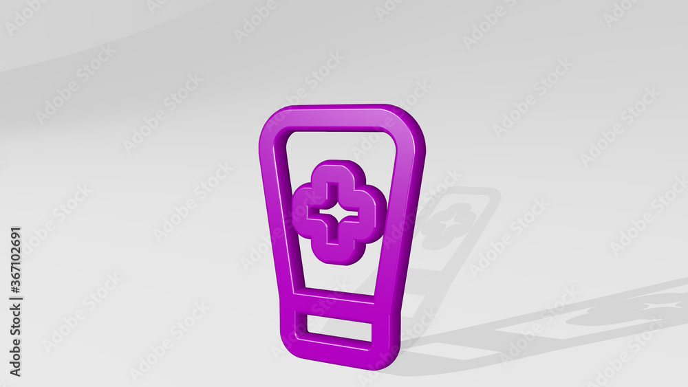 DRUGS SYRUP stand with shadow. 3D illustration of metallic sculpture ...
