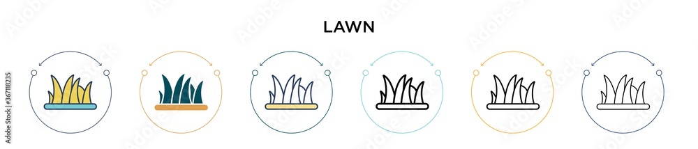 Lawn icon in filled, thin line, outline and stroke style. Vector ...