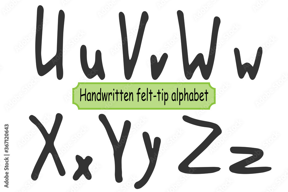 Handwritten alphabet for different print design. Latin uppercase and ...
