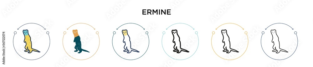 Ermine icon in filled, thin line, outline and stroke style. Vector ...