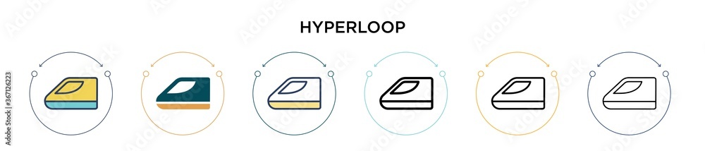 Hyperloop icon in filled, thin line, outline and stroke style. Vector ...