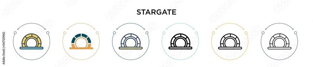 Stargate icon in filled, thin line, outline and stroke style. Vector ...