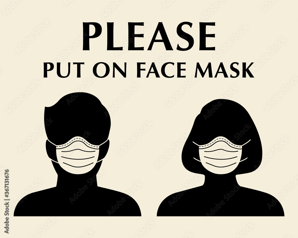 No Entry Without Face Mask or Wear a Mask Icon. A poster calling for ...