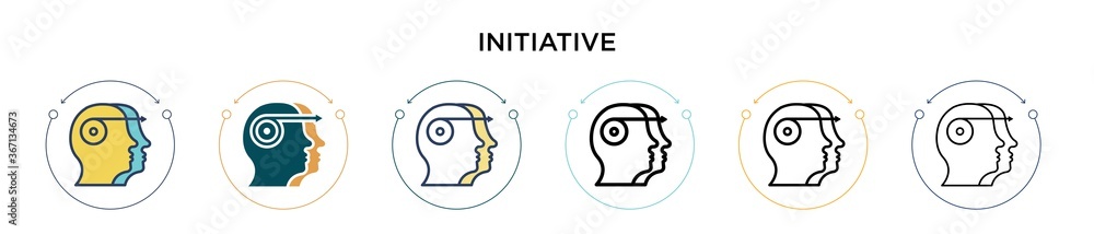 Initiative icon in filled, thin line, outline and stroke style. Vector ...
