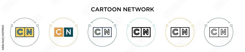 Cartoon network icon in filled, thin line, outline and stroke style ...