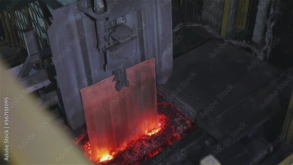 Wideo Stock: The furnace with molten metal, the melting of copper in ...