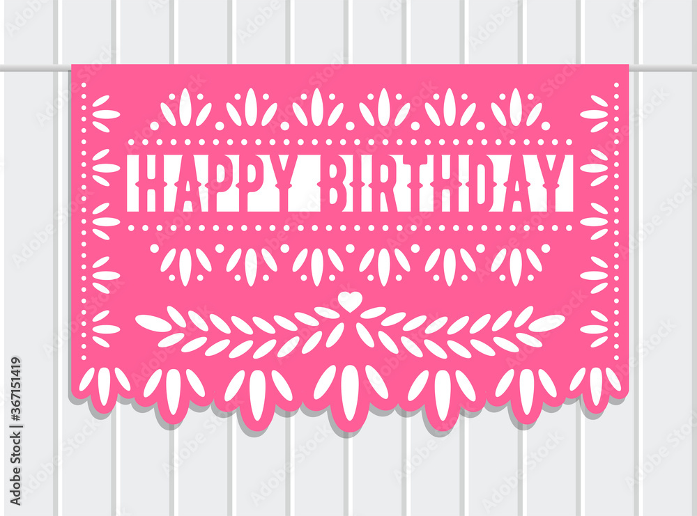 Papel Picado Banner Birthday