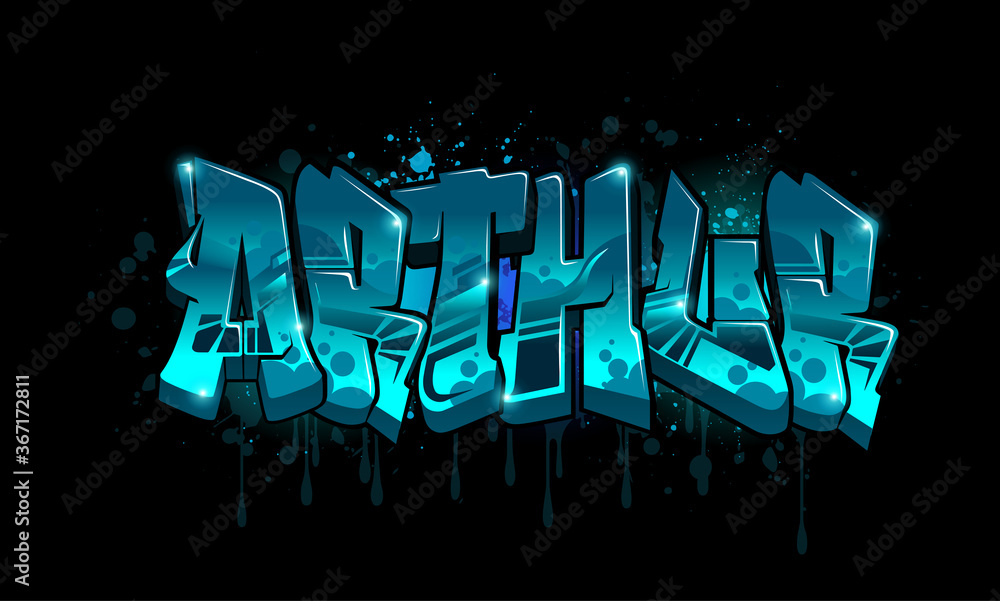 Arthur Graffiti Name Design Stock Vector | Adobe Stock