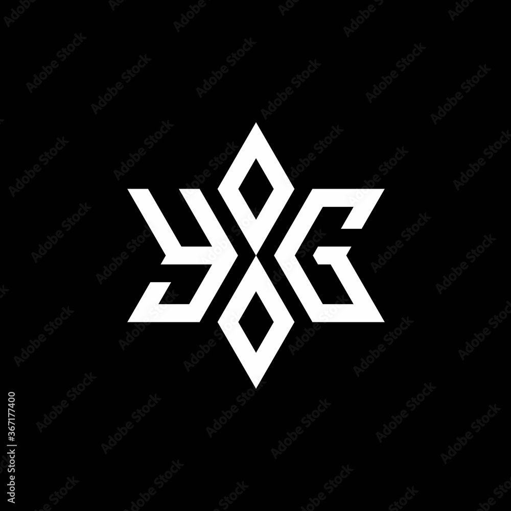 YG monogram logo with star shape and luxury style Stock Vector | Adobe ...