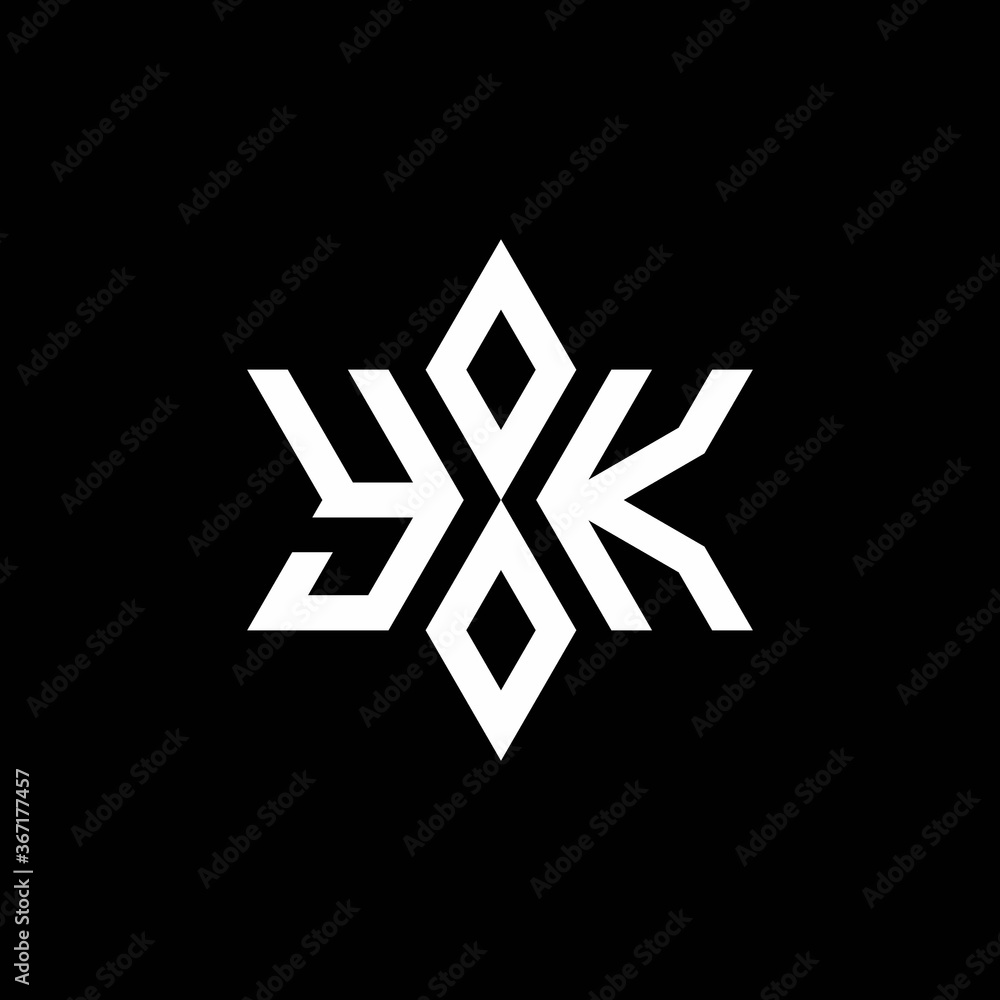 YK monogram logo with star shape and luxury style Stock Vector | Adobe ...