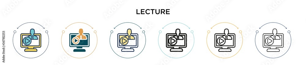 Lecture icon in filled, thin line, outline and stroke style. Vector ...