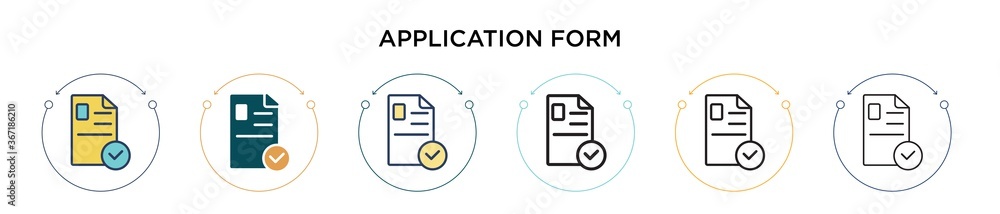 Application form icon in filled, thin line, outline and stroke style ...